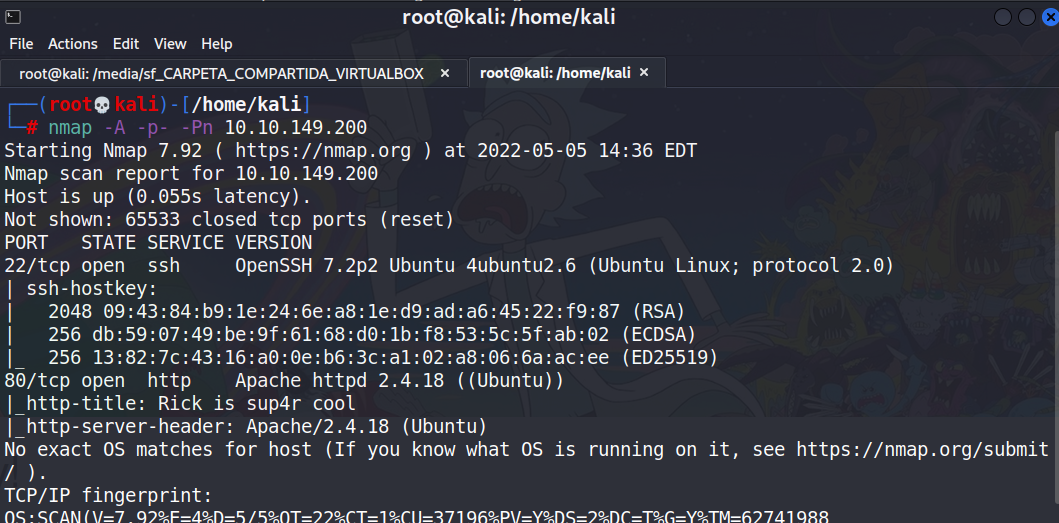 WriteUpsCTF_TryHackMe | Guía para resolver la máquina Try Hack Me Pickle Rick